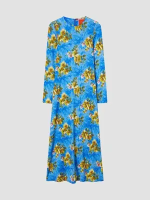 La DoubleJ Long Sleeve Swing Dress - Riptide Light Blue