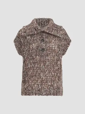 Brunello Cucinelli Malfilé Mohair Turtleneck Sweater Vest