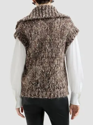 Brunello Cucinelli Malfilé Mohair Turtleneck Sweater Vest