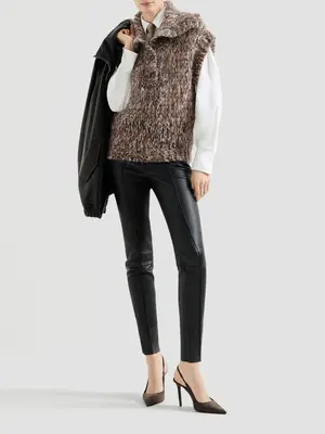 Brunello Cucinelli Malfilé Mohair Turtleneck Sweater Vest