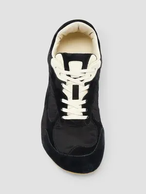 Bottega Veneta Orbit Flash Suede Sneakers - Black