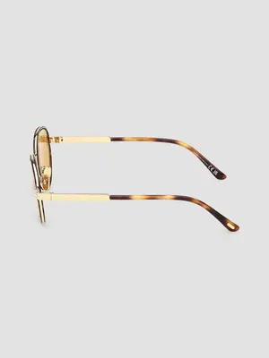 TOM FORD Jet 51mm Round Sunglasses - Gold