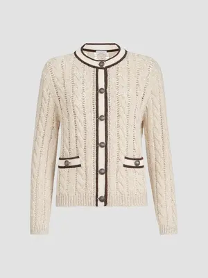 Brunello Cucinelli Soft Virgin Wool And Cashmere Cardigan - Cream