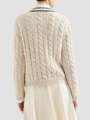 Brunello Cucinelli Soft Virgin Wool And Cashmere Cardigan - Cream