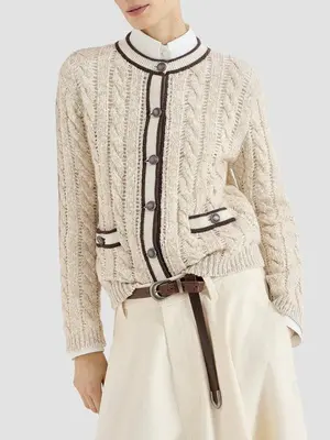 Brunello Cucinelli Soft Virgin Wool And Cashmere Cardigan - Cream