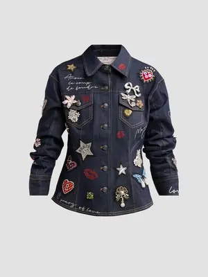 Cinq À Sept Denim Scrunched Canyon Jacket - Indigo Multi