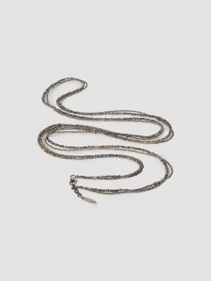 Brunello Cucinelli Hematite And Sterling Wrap Bracelet