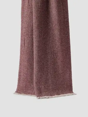 Brunello Cucinelli Cashmere Chevron Scarf - Amaranth
