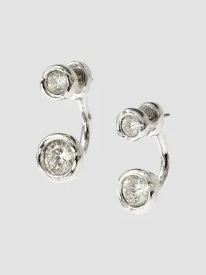 Alexis Bittar Asterales Rhodium-plated & Cubic Zirconia Ear Jackets - Silver
