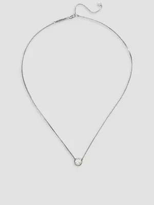 Alexis Bittar Asterales Silvertone & Cubic Zirconia Solitaire Pendant Necklace