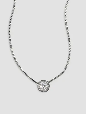 Alexis Bittar Asterales Silvertone & Cubic Zirconia Solitaire Pendant Necklace