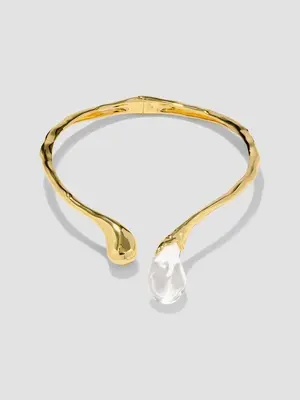 Alexis Bittar Liquid Lucite Sprout 14k-gold-plated Hinged Collar Necklace - Clear