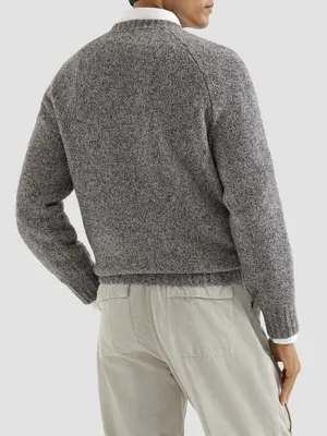 Brunello Cucinelli Virgin Wool, Silk And Cashmere Chiné Sweater - Cerulean