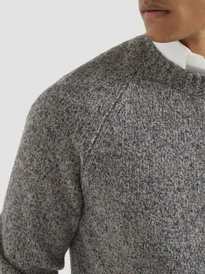 Brunello Cucinelli Virgin Wool, Silk And Cashmere Chiné Sweater - Cerulean