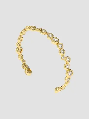 Alexis Bittar Asterales 14k--plated & Cubic Zirconia Skinny Cuff Bracelet - Gold