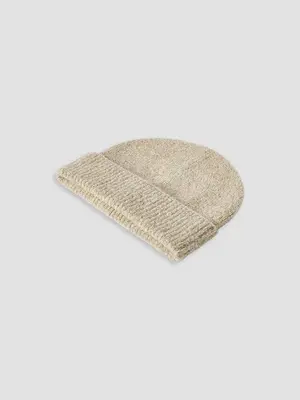 Brunello Cucinelli Virgin Wool, Silk And Cashmere Ribbed Beanie - Sand