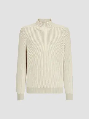Brunello Cucinelli Cashmere English Rib Turtleneck Sweater - Panama