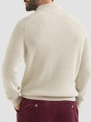 Brunello Cucinelli Cashmere English Rib Turtleneck Sweater