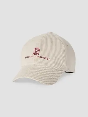 Brunello Cucinelli Comfort Cotton And Cashmere Corduroy Baseball Cap - Ivory