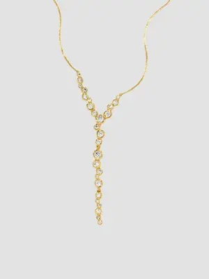 Alexis Bittar Asterales 14k--plated & Cubic Zirconia Cascading Necklace - Gold