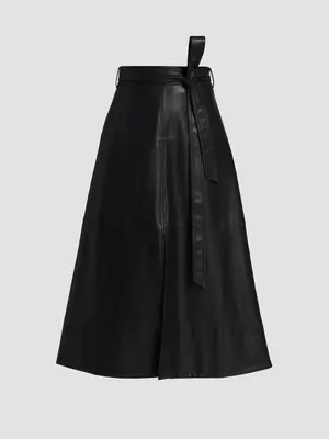 Tanya Taylor Hudley Faux-leather Midi-skirt - Black