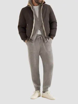 Brunello Cucinelli Stretch Bonded Nylon Down Jacket With Detachable Hood