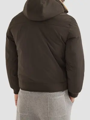 Brunello Cucinelli Stretch Bonded Nylon Down Jacket With Detachable Hood
