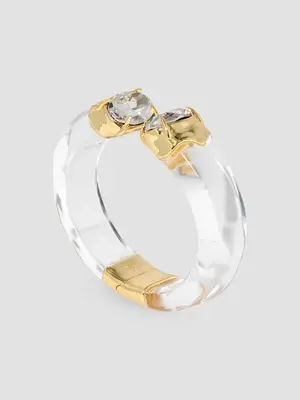 Alexis Bittar Bonbon Gold-plated, Lucite & Crystal Hinged Cuff