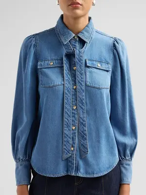Cinq À Sept Adair Denim Top - Ciel