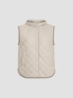Brunello Cucinelli Lightweight Matte Nylon Quilted Vest - Light Grey