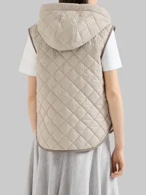 Brunello Cucinelli Lightweight Matte Nylon Quilted Vest - Light Grey