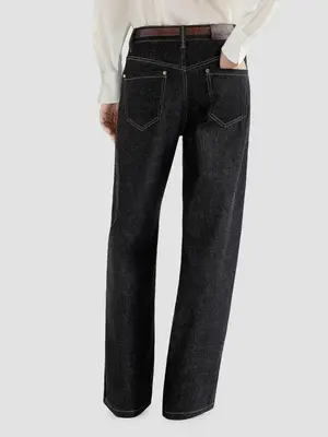 Brunello Cucinelli No Fade Denim Loose Barrel Jeans