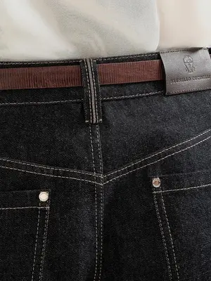 Brunello Cucinelli No Fade Denim Loose Barrel Jeans