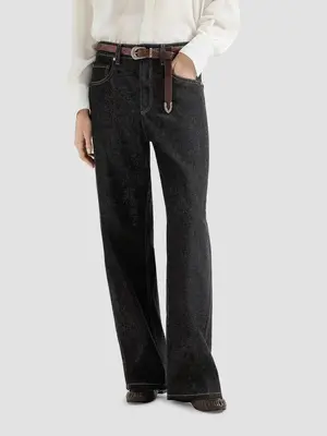 Brunello Cucinelli No Fade Denim Loose Barrel Jeans