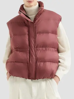 Brunello Cucinelli Water Resistant Matte Nylon Down Jacket With Monili