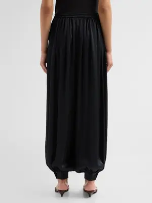 Cinq À Sept Esme Pleated Satin Balloon Pants - Black