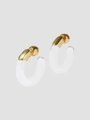 Alexis Bittar Goldtone & Lucite Reversible Hoop Earrings
