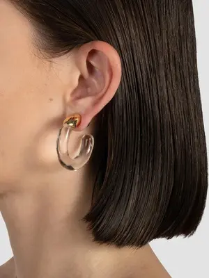 Alexis Bittar Goldtone & Lucite Reversible Hoop Earrings