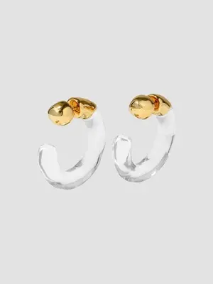 Alexis Bittar Goldtone & Lucite Reversible Hoop Earrings