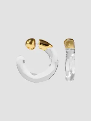 Alexis Bittar Goldtone & Lucite Reversible Hoop Earrings