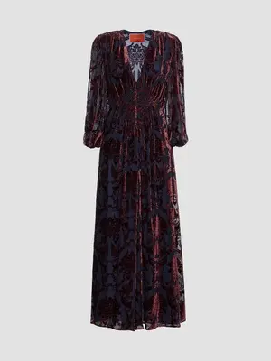 La DoubleJ Long Camerino Dress - Cherubs Devore Blue