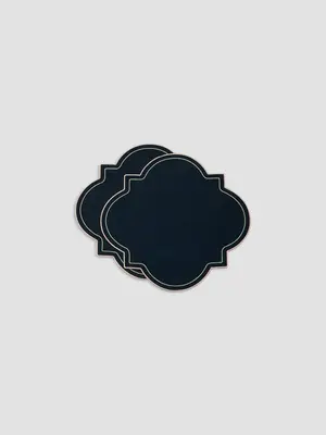La DoubleJ Medallion Placemats Set Of 2 - Solid Navy