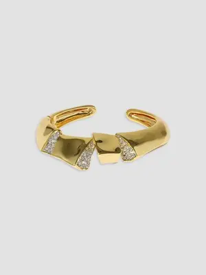 Alexis Bittar Solanales 14k--plated, Rhodium-plated & Hinged Cuff - Crystal