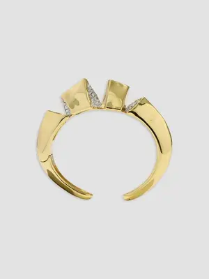 Alexis Bittar Solanales 14k--plated, Rhodium-plated & Hinged Cuff - Crystal