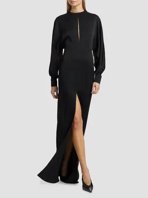 Michael Kors Satin Keyhole Slit Gown