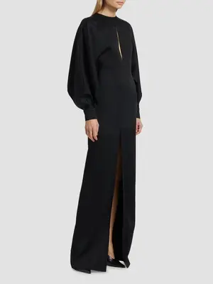 Michael Kors Satin Keyhole Slit Gown
