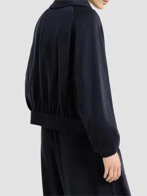 Brunello Cucinelli Cotton And Silk Interlock Cardigan With Shiny Zipper Pull