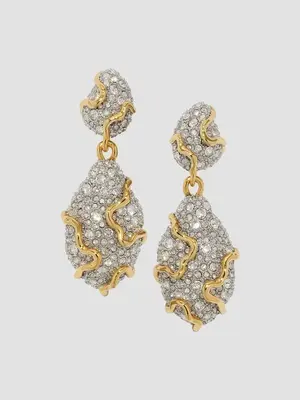 Alexis Bittar Solanales Rhodium-plated, 14k-gold-plated & Pebble Drop Earrings - Crystal