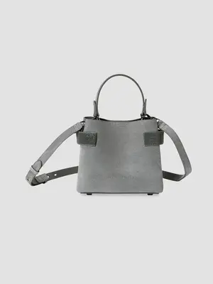 Brunello Cucinelli Essence Small Top Handle Bag In Suede With Precious Bands - Stone Grey