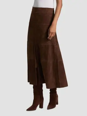 Tanya Taylor Hudson Suede Midi-skirt
